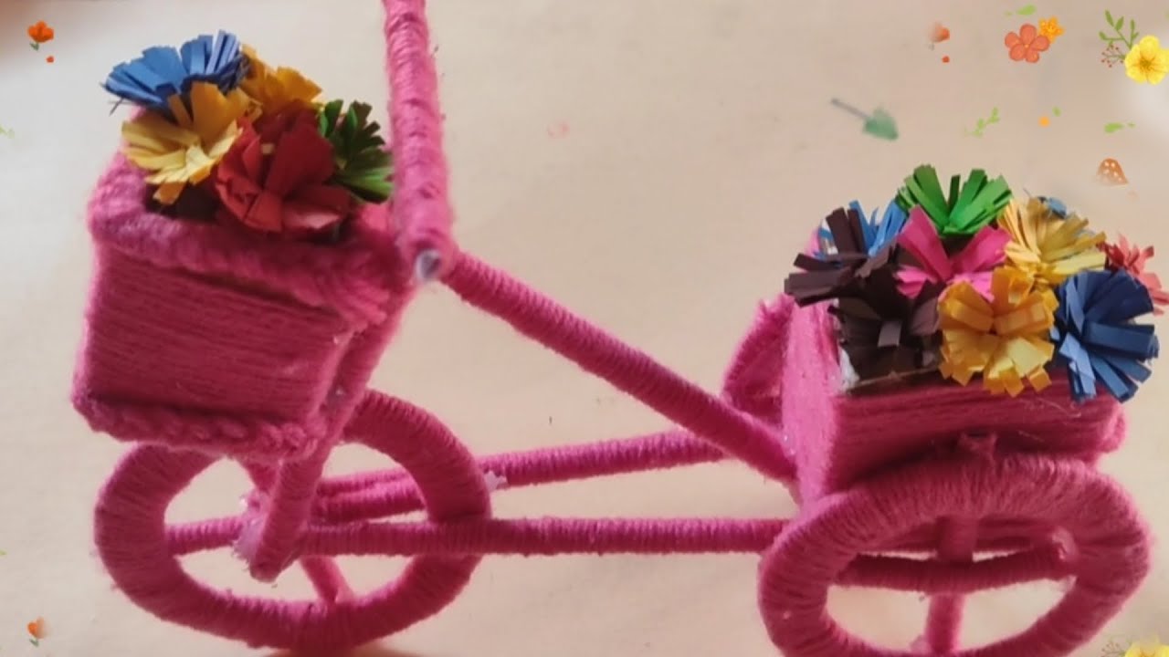 Woollen crafts | cycle making | diy @Rumpa's art & craft - YouTube