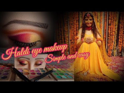 Haldi/Mehnd eye makeup tutorial# full makeup tutorial#trendin haldi eye ...