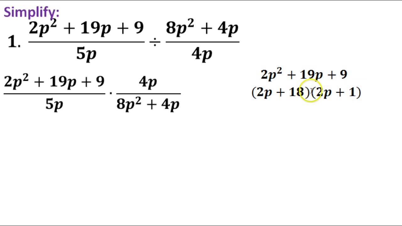 Dividing rational expressions using berry method - YouTube