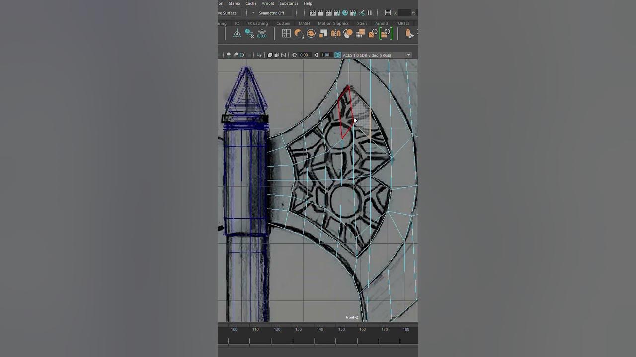 3D Modelling a BATTLE AXE PART 2| Autodesk Maya+Substance 3D Painter | #substancepainter #shorts ...