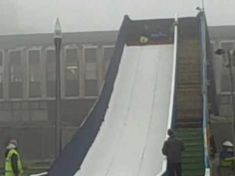 Middlesbrough Snow Slide - 1st run - YouTube
