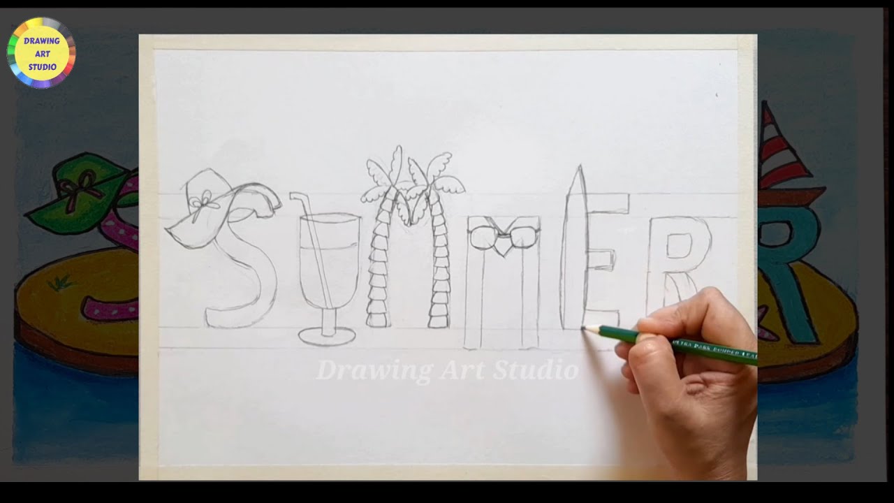 #summer Creative Summer Lettering Drawing | Lettering 'SUMMER ...
