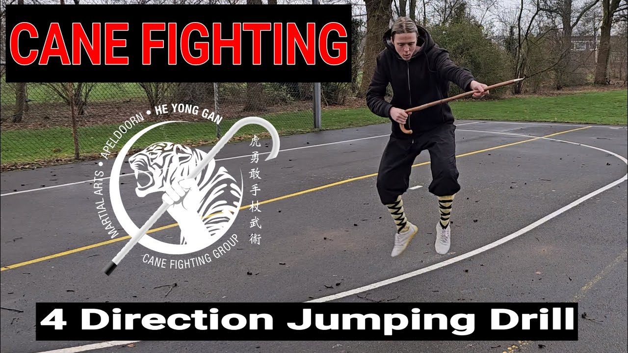 Cane Fighting: Jump & Evade in 4 Directions - Martial Arts - YouTube
