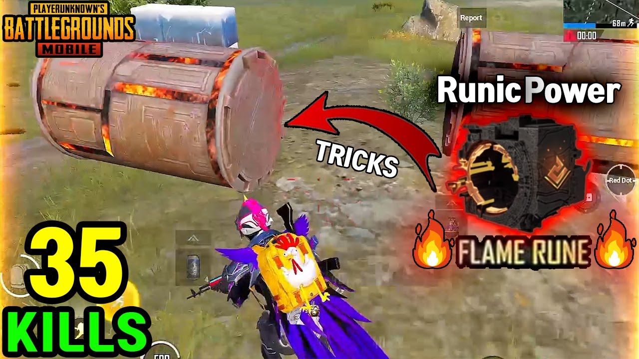 [PUBG MOBILE] NEW RUNIC POWER MODE 🔥FLAME RUN 35KILL - YouTube