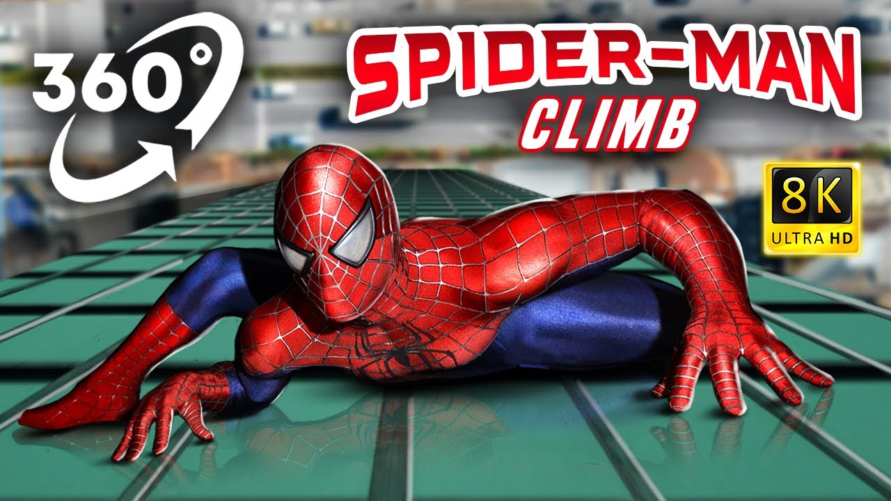 360 VR Spiderman Climbing on Skyscraper ( First-person view in Virtual ...