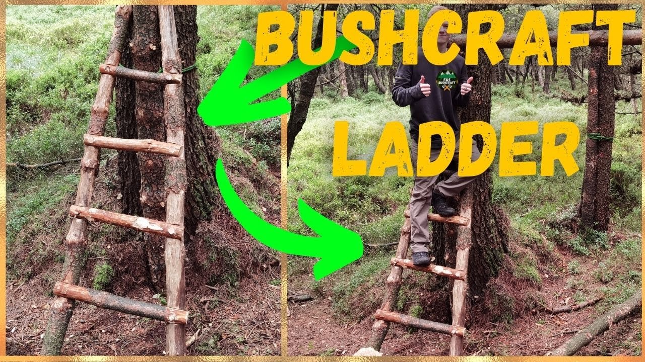 Notch and peg, simple bushcraft / campcraft ladder. - YouTube
