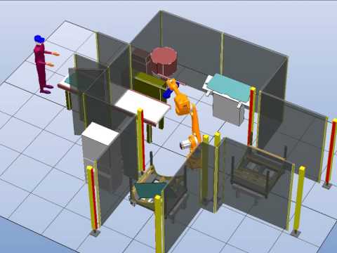 ABB Robotics IRB 4600 - Material handling simulation - YouTube