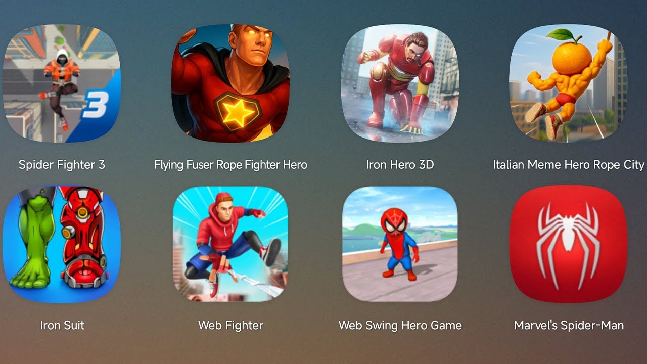 Spider Fighter 3,Iron Hero 2,Marvel's Spider-Man,Web Fighter,Iron Suit ...