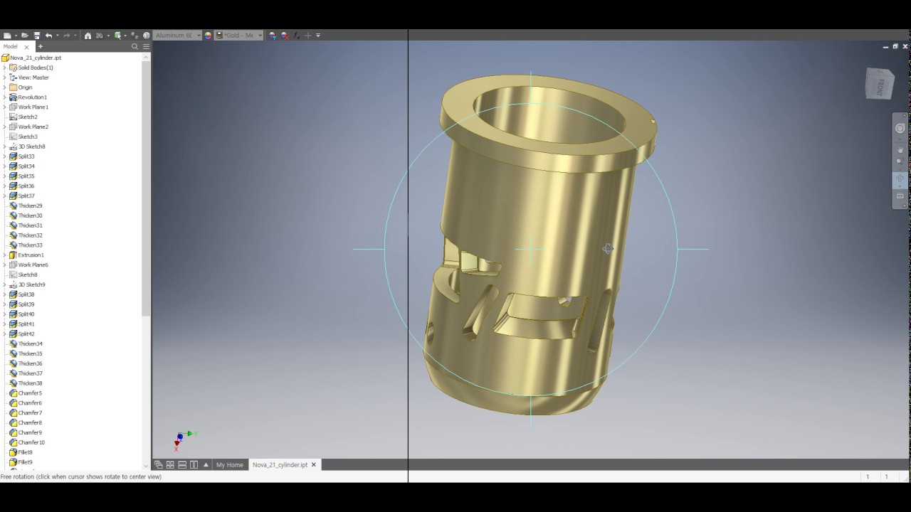 Inventor - 21 Engine cylinder Prototype - YouTube