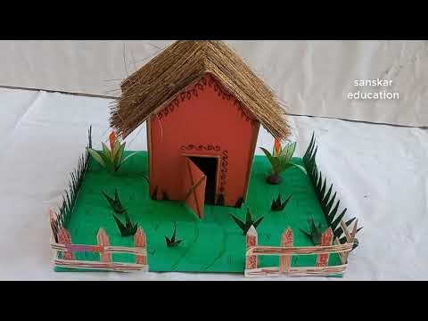 Hut model for school project |How to make paper hut easily | paper hut ...