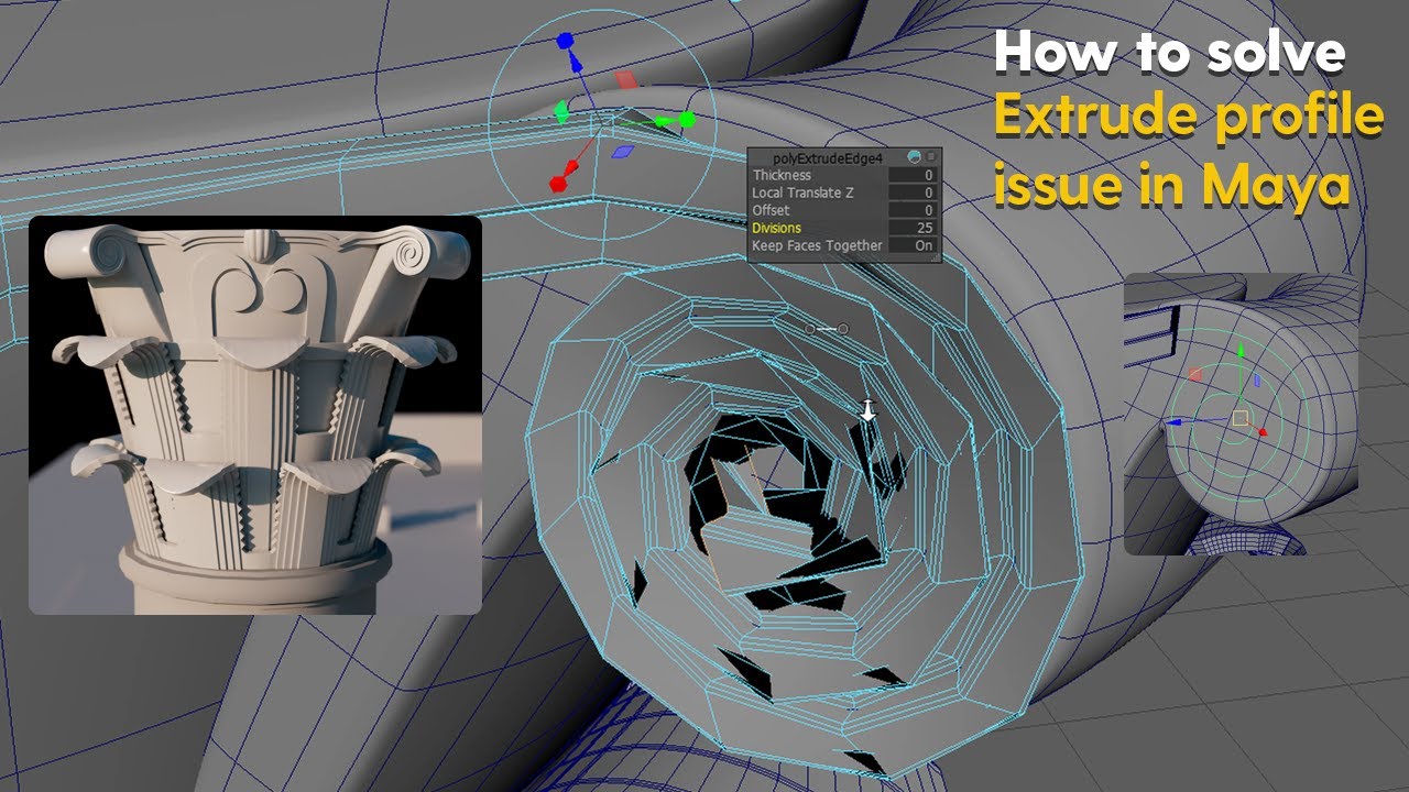 Extrude profile along a curve issue in Maya - YouTube