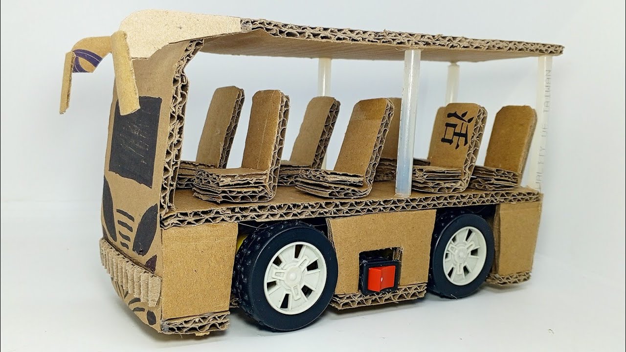 How to Make RC Bus with Cardboard at Home 🚍 | DIY Remote Control Bus ...