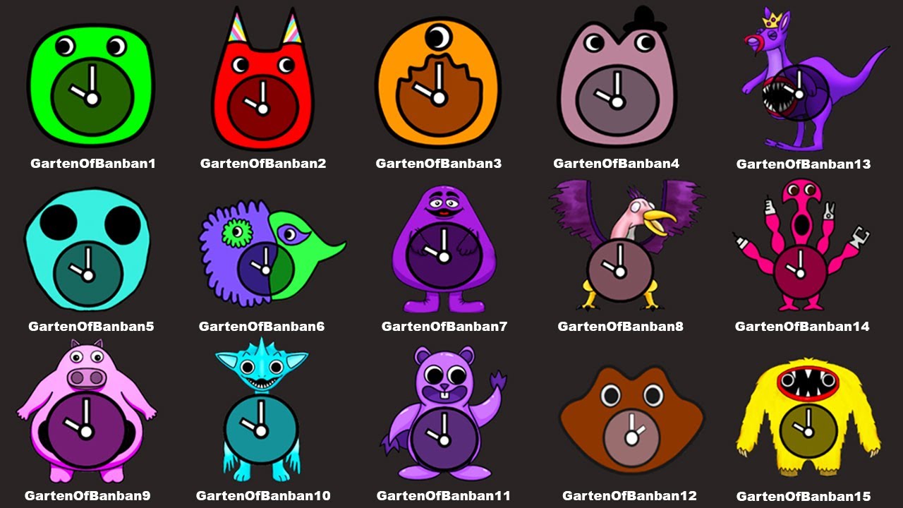 Garten of Banban 1 to Garten of Banban 15 Clock Screen,Garten of ...