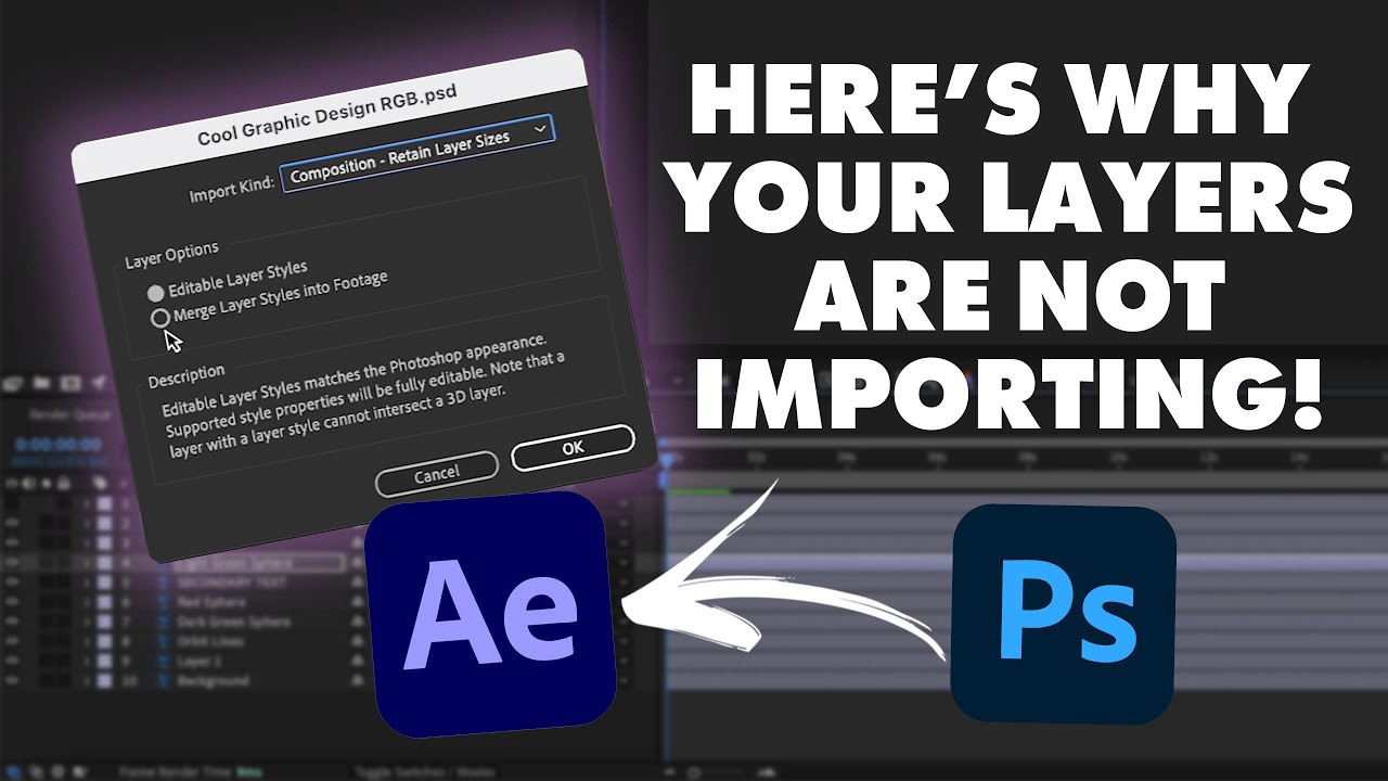 How To Get Your Photoshop Layers Into After Effects. Problem Fixed ...