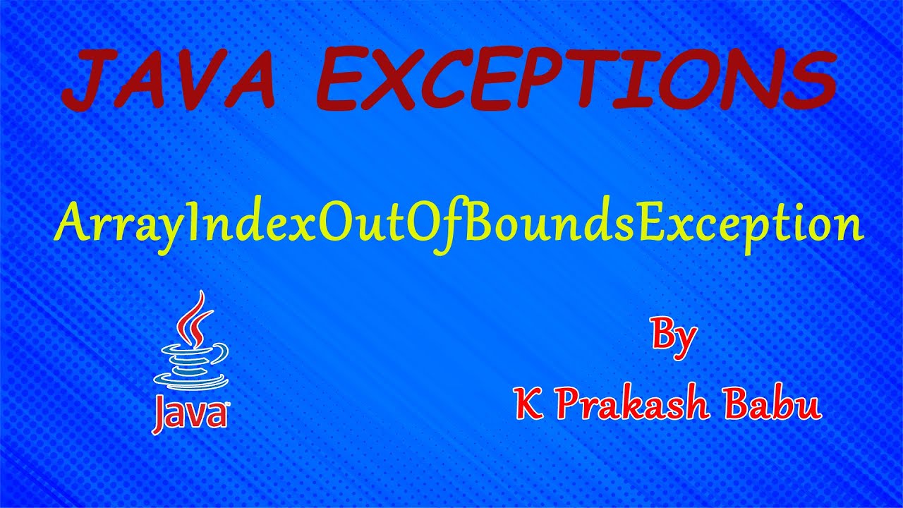 Arrayindexoutofboundsexception Youtube