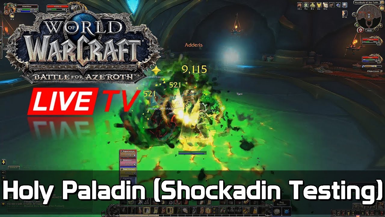 "LIVE" [BfA Beta] World of Warcraft: Shockadin Dungeon Testing - YouTube