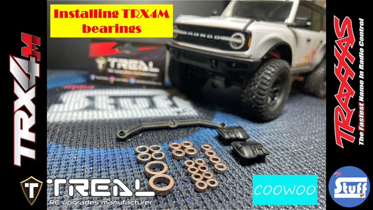 TRX4M bearings kit install + Brass Dif Covers & steering link upgrades ...