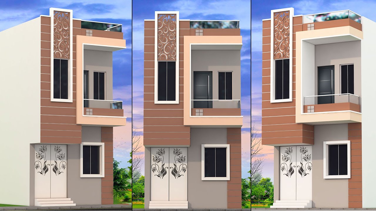 12X40 House best front elevation design by nikshail - YouTube