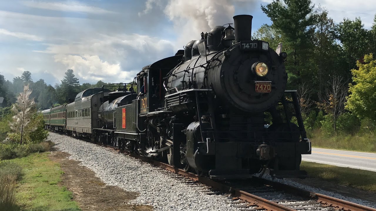 Conway Scenic Railroad 7470 Steam Locomotive Conway to Twin Mountain ...