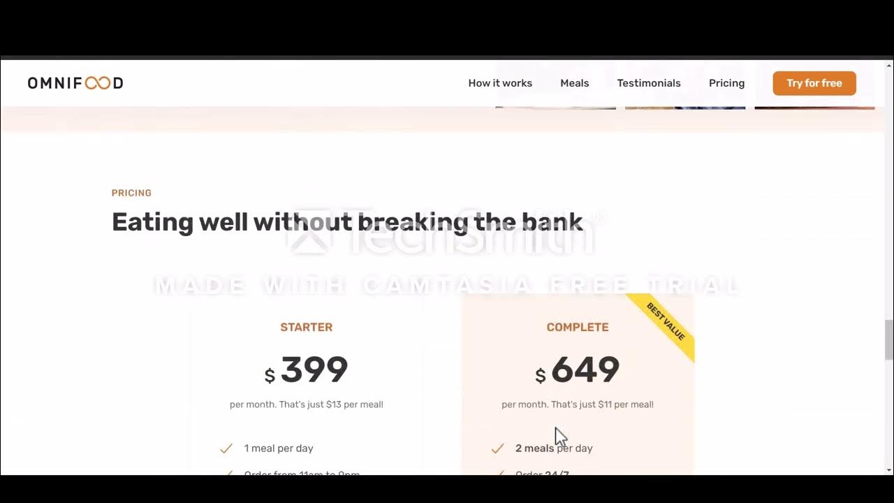 Omnifood web project - YouTube