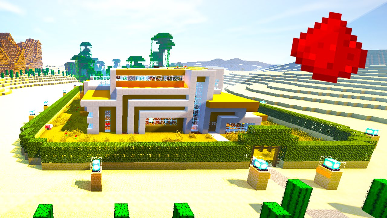 DESERT REDSTONE MODERN HOUSE (w/ 20+ Redstone Creations/Redstone ...