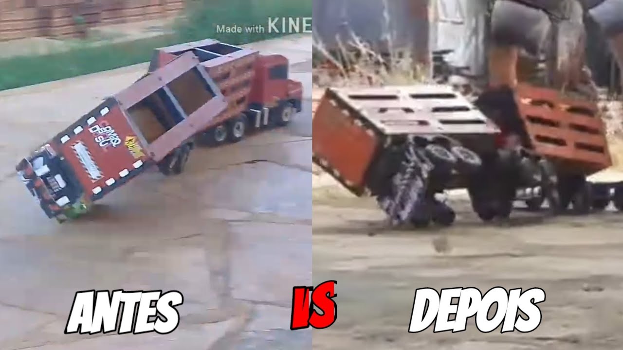 Quebra de asa antes VS depois comparação (miniatura de caminhão) ft ...