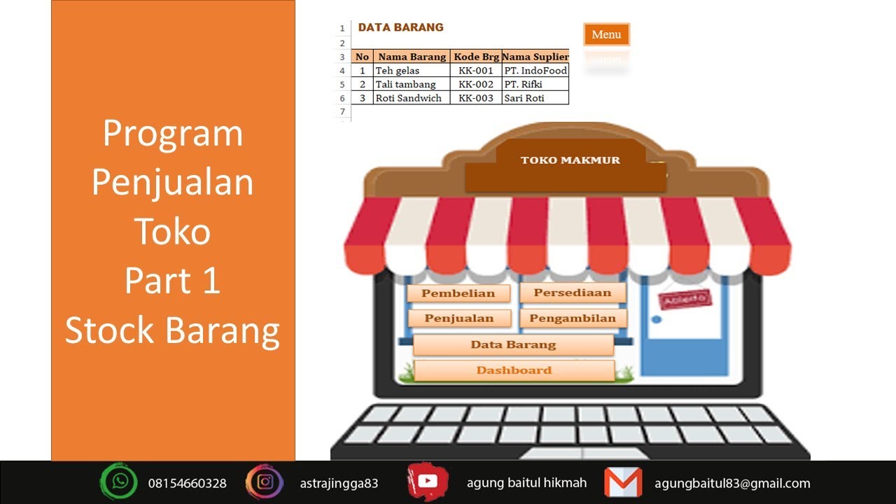 Tutorial Pembuatan Program Penjualan Toko Dengan Ms.Excel - Part 1 Data ...