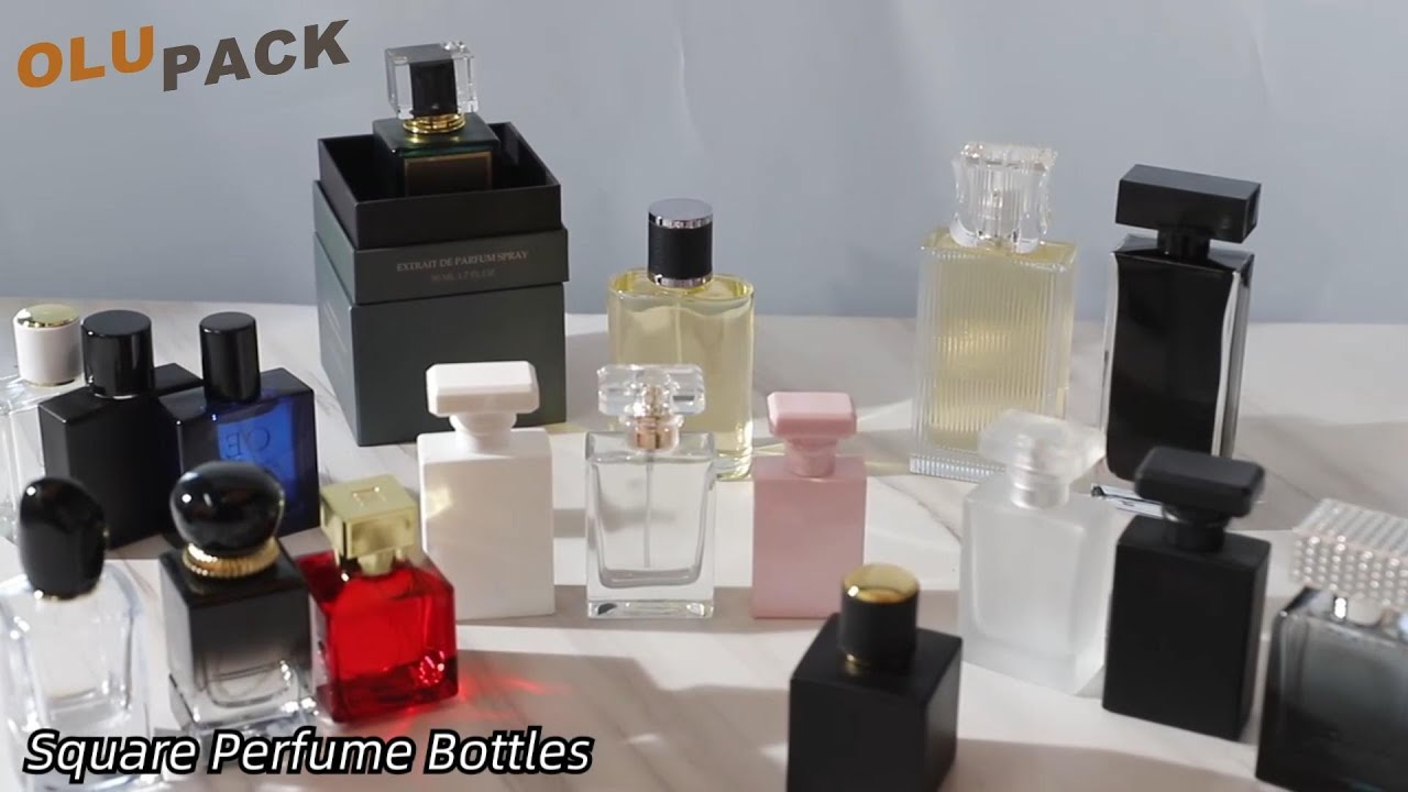 OLU Square Glass Perfume Cologe Spray Bottles Collection - YouTube