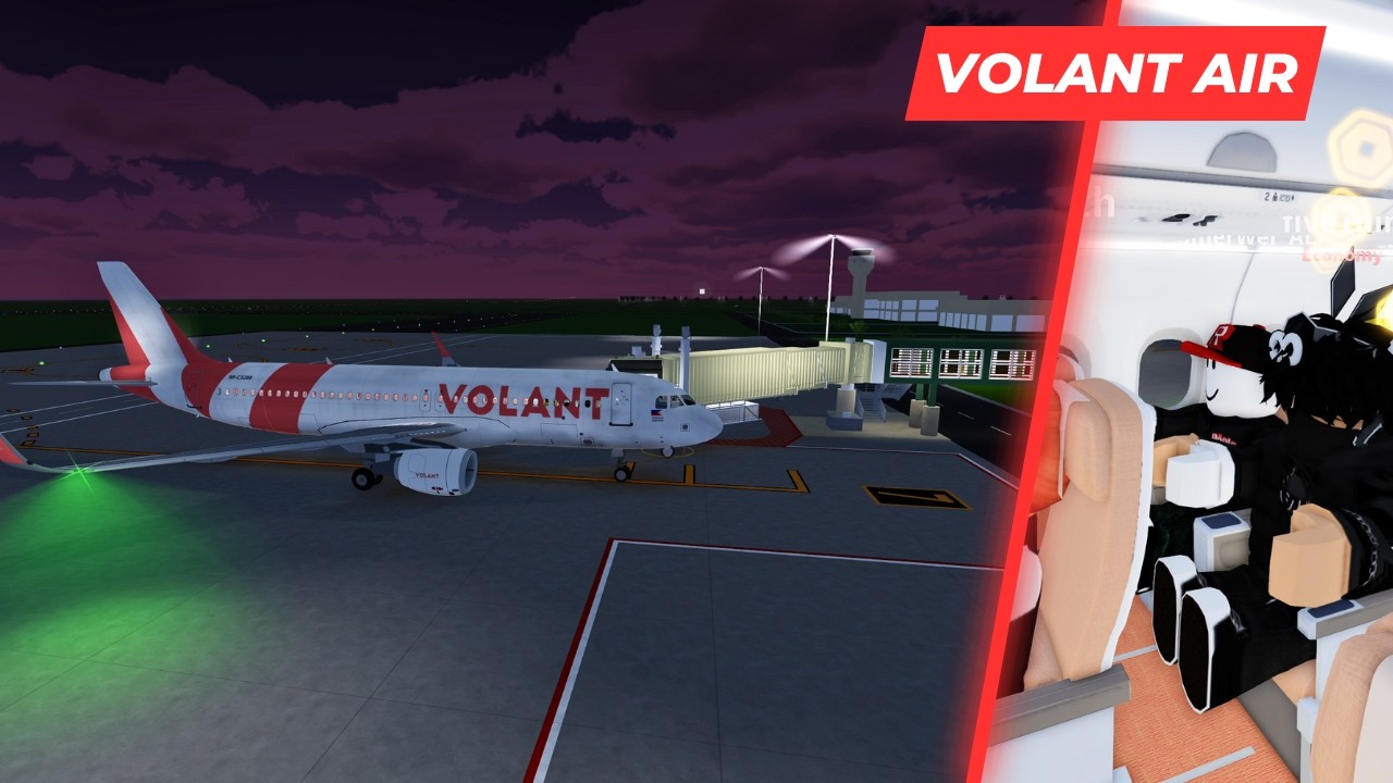 ROBLOX Airline Flight Review | VOLANT Air | A320 | Business Class - YouTube