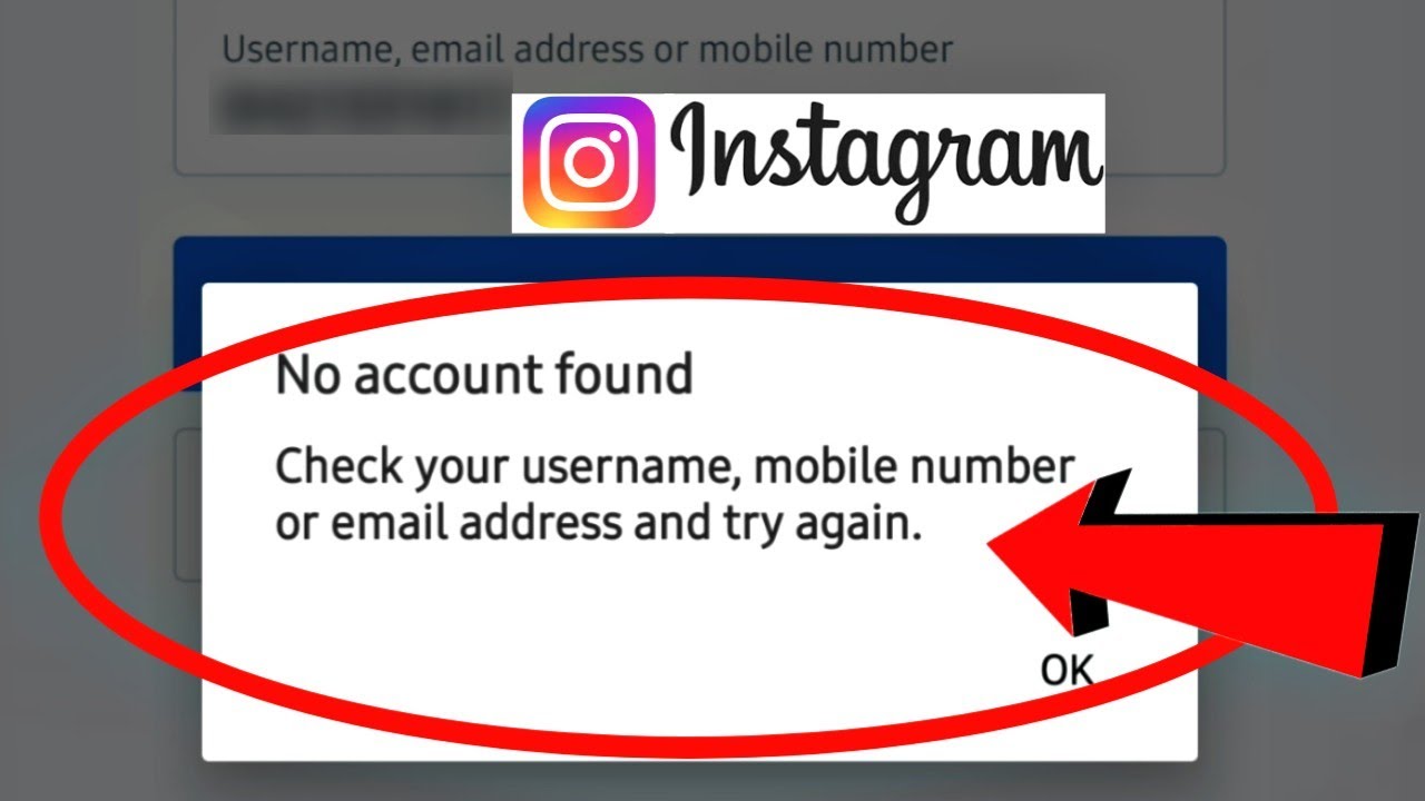 Instagram No Account Found Problem Solve - YouTube