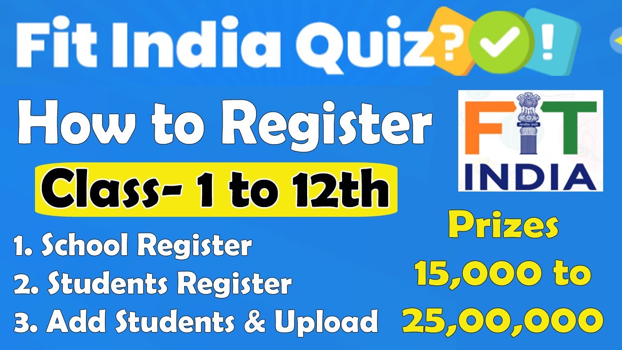 Fit India Quiz Registration 2021 | How to School/ Students Registration ...