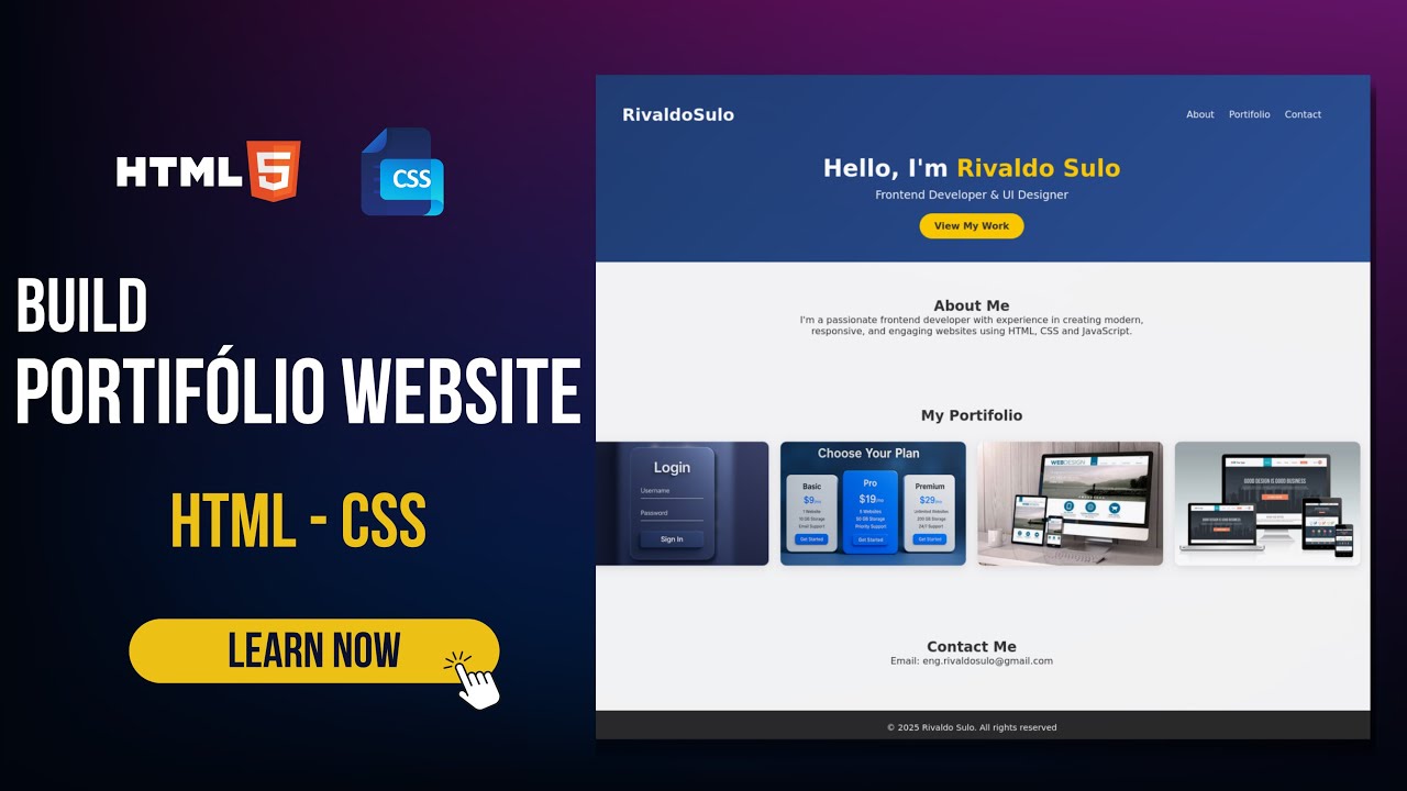 Create an Awesome Web Developer Portfolio in HTML and CSS | Tutorial ...