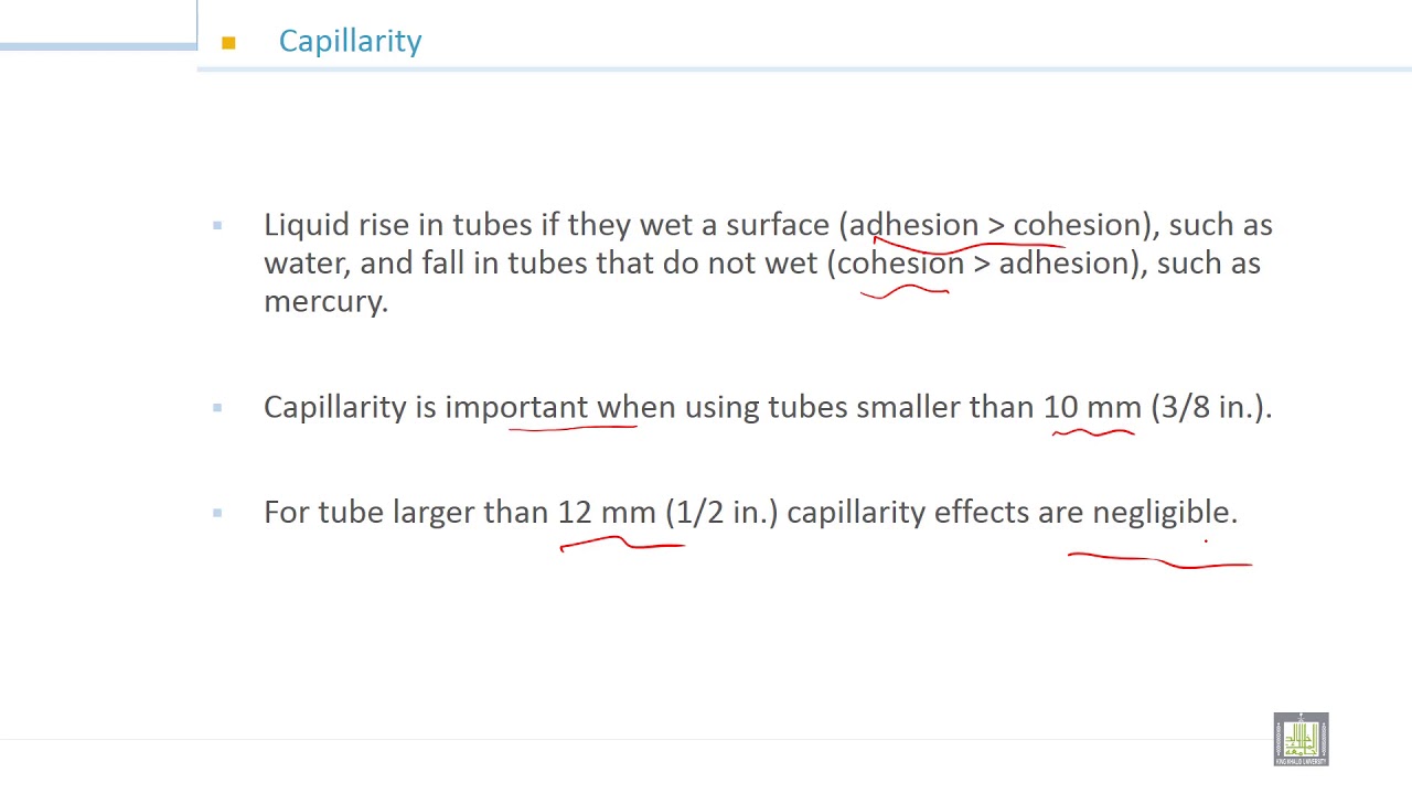 Fluid Mechanics -1 | 2-8 | capillarity - YouTube