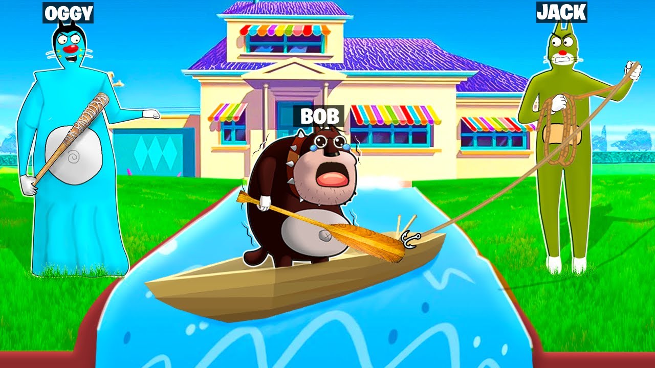 BOB Try To Escape With Boat From Scary Oggy Granny And Grandpa Jack ...