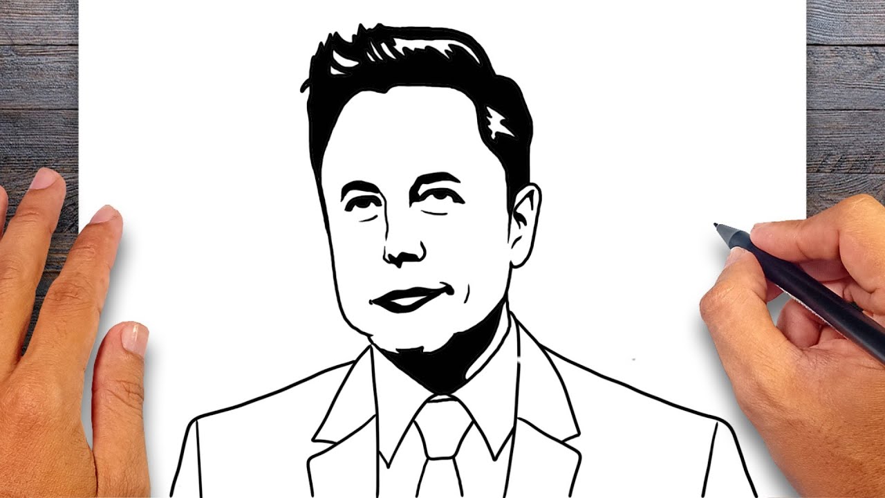 How to draw Elon Musk - YouTube