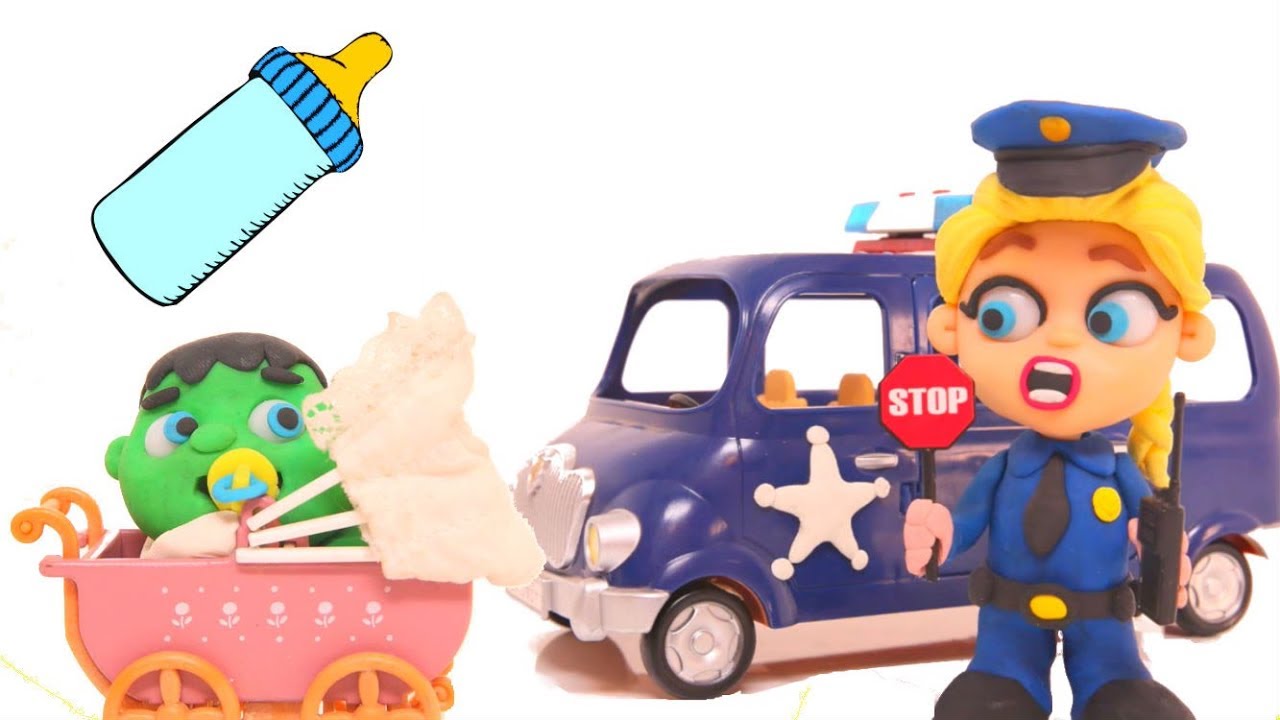 FROZEN ELSA POLICE STOPS BABY HULK Spiderman, Hulk & Frozen Elsa Play ...