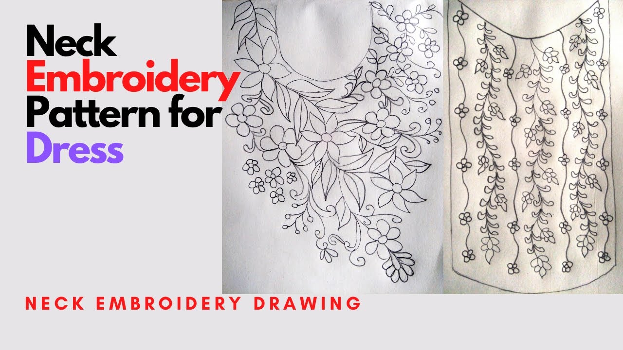 Neck Embroidery Designs || Neck Embroidery Pattern for Dress || Neck ...