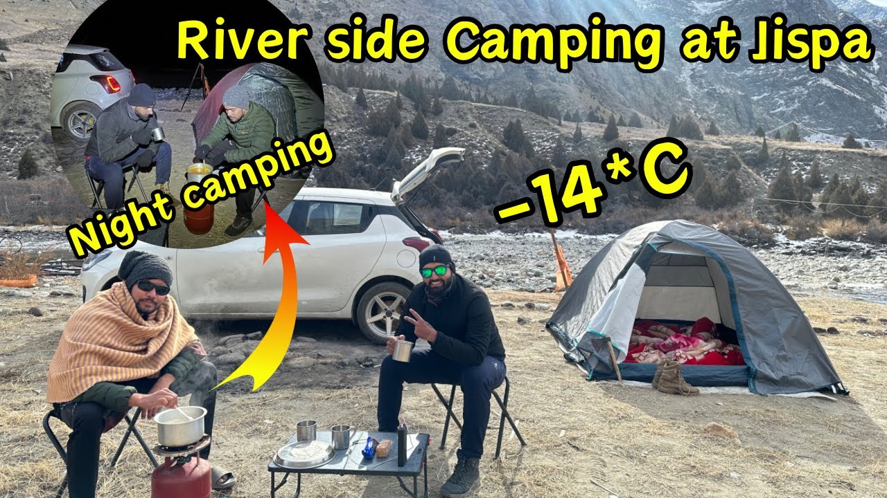 RIVERSIDE CAMPING AT JISPA | -14*C MAI RUKNA MUSKIL HAI - YouTube