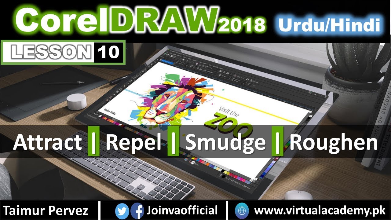 Corel Draw |Attract tool, repel tool, smudge tool and Roughen tool | 10 ...