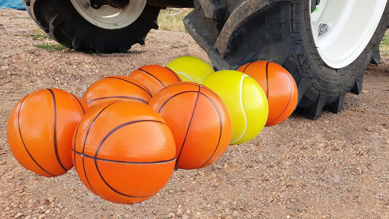 Experiment! Basketball VS Newholland Tractor! Basketball Videos Tractor ...