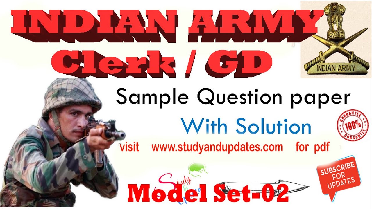 Indian Army Clerk question paper with solution ,from previous year ...