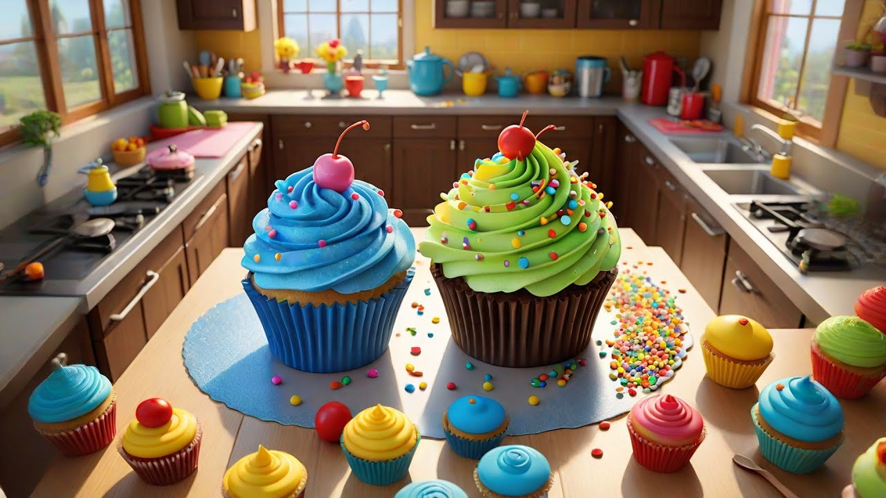 Three Dancing Cupcakes Spin Around | Fun Counting Song for Kids ...