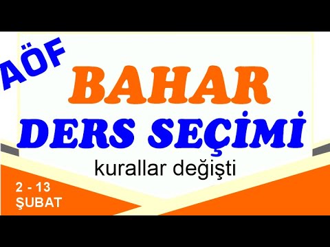 AÖF Kayıt Yenileme Kuralları Bahar Dönemi - Değişiklikler Yapıldı