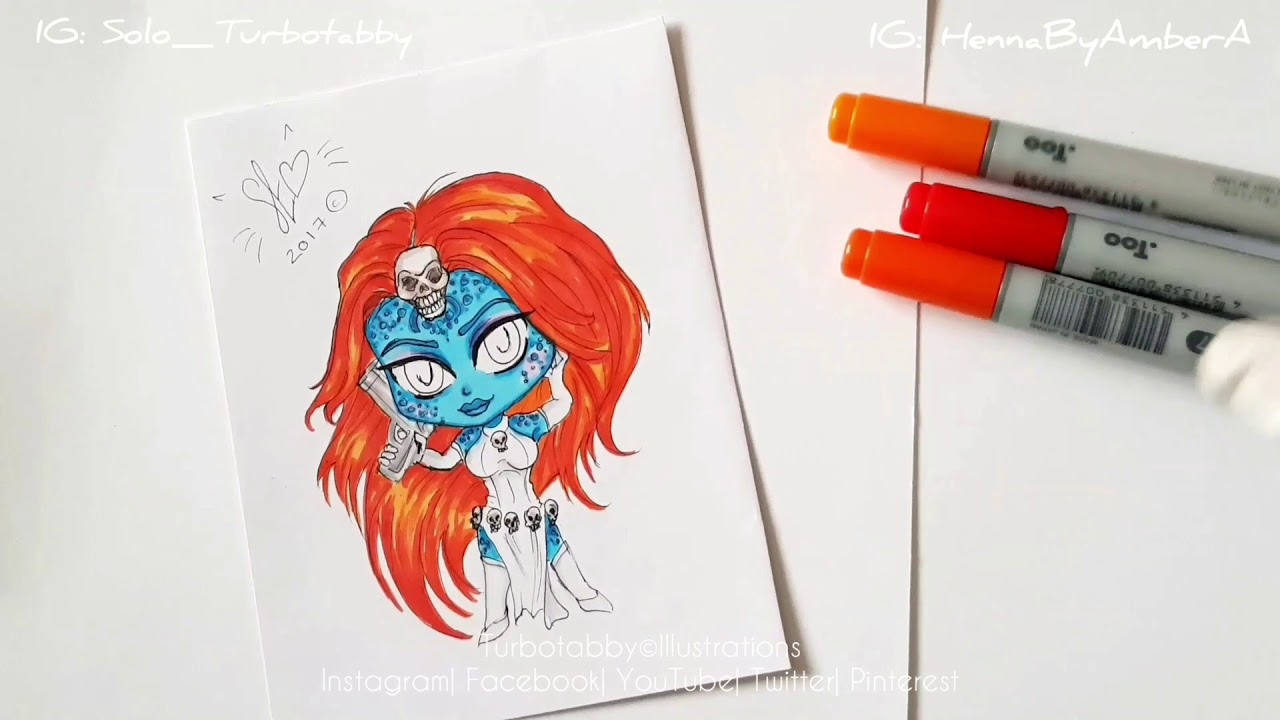♡💙X-MEN Chibi Mystique Drawing Copic's by Turbotabby©Illustrations🐱 ...