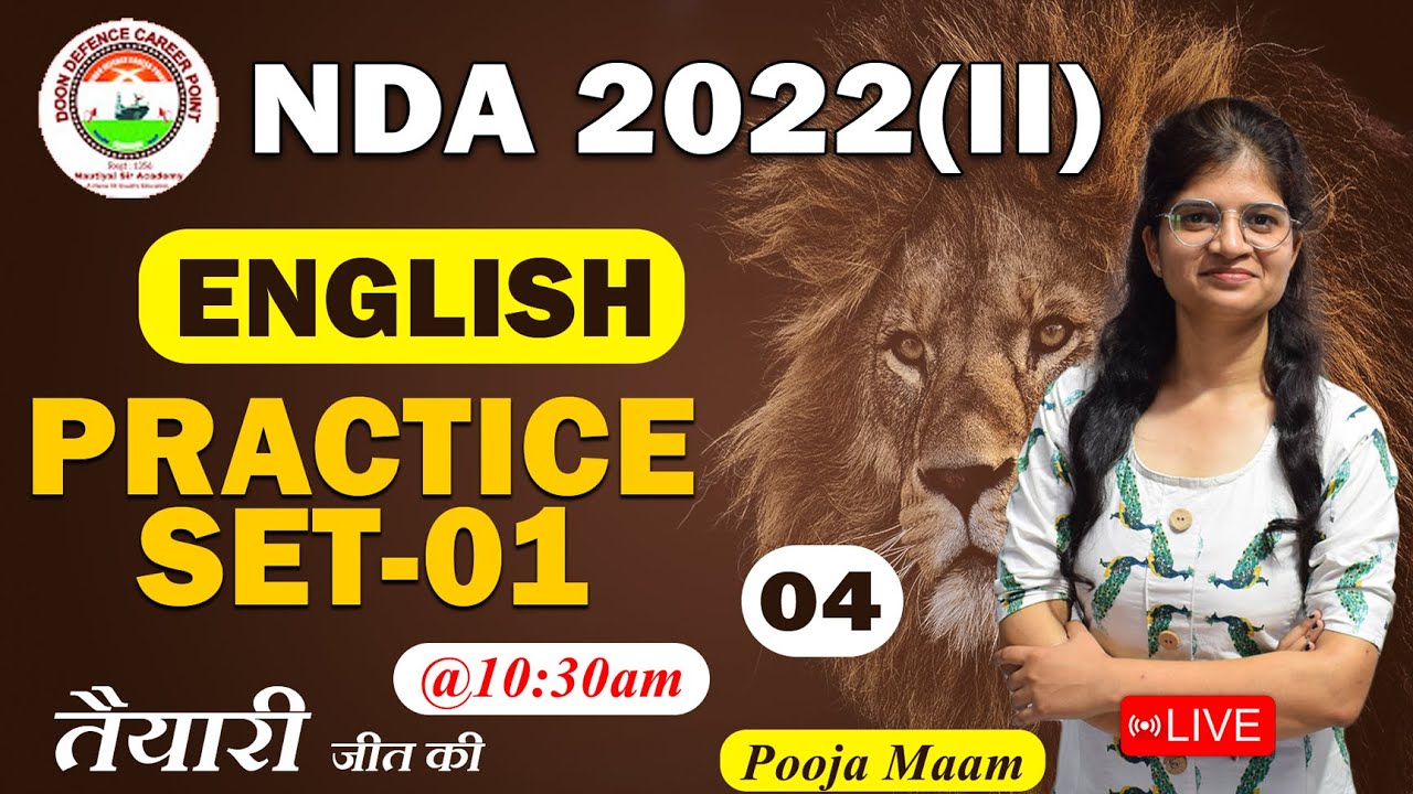 Practice Set -1 |03| NDA 2 2022 English | NDA English Free Classes ...