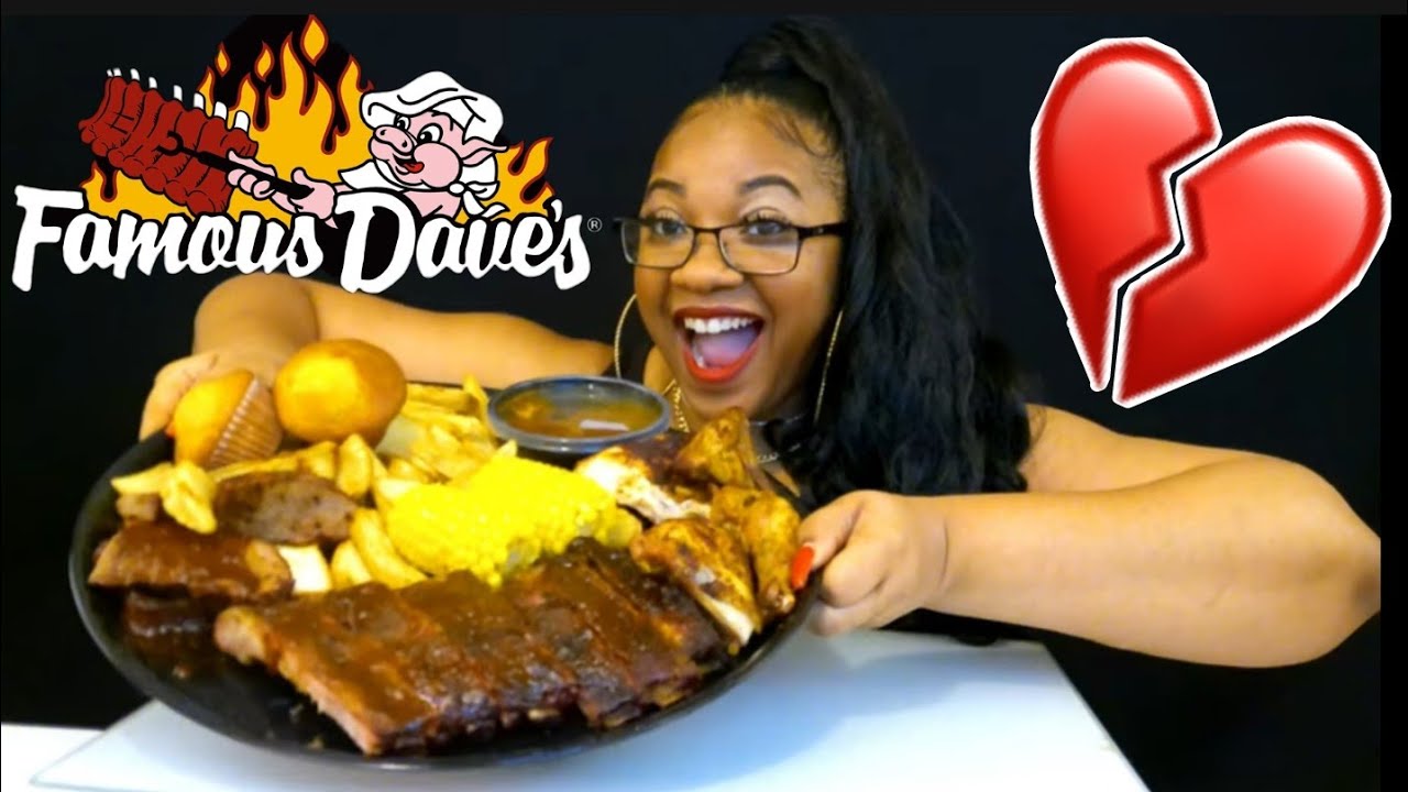 THIS IS WHY I LOVE YOU 😘 | EATING FAMOUS DAVE'S FAMILY FEAST MUKBANG ...