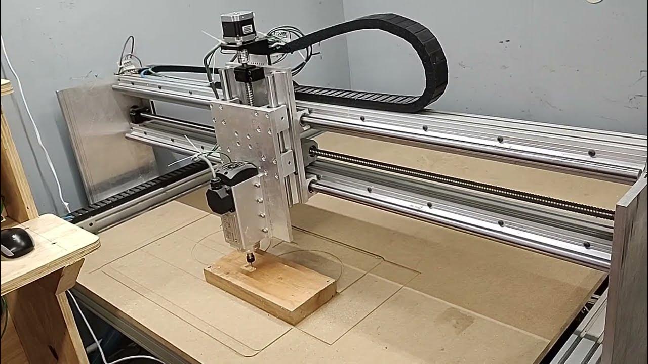 Testing a Homemade CNC Router After Rewiring the Control System. - YouTube