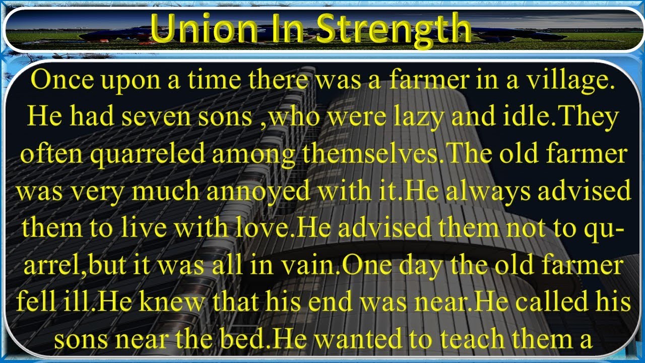Union in strength story in english | unity in strength story in english ...