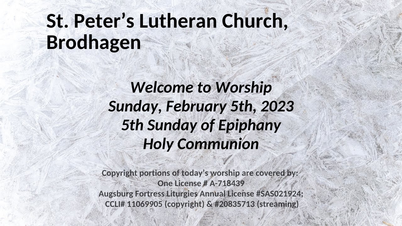Fifth Sunday of Epiphany - Holy Communion (February 5, 2023) - YouTube