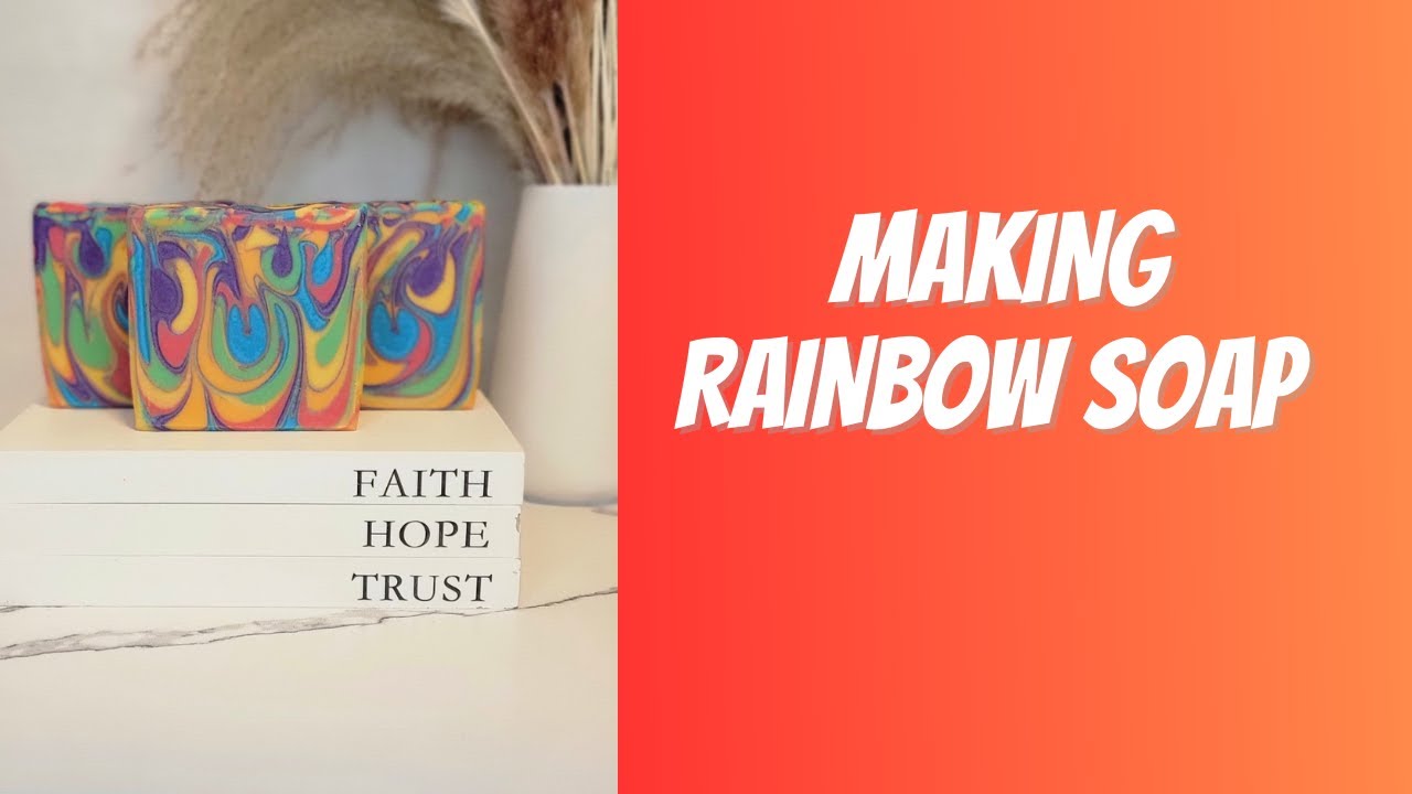 Making rainbow soap ( drop swirl technique ) - YouTube